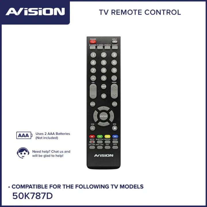 Remote Control for Avision Digital FHD LED TV Model 50K787D | Lazada PH