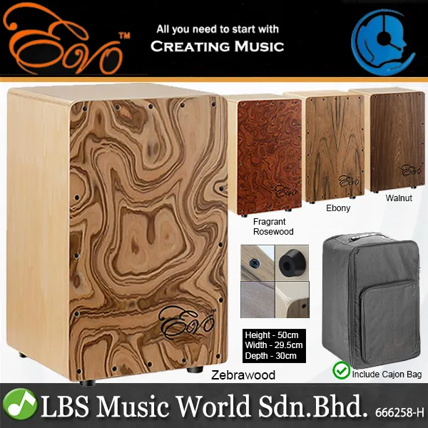 Evo Cajon Wooden Percussion Box Drum with Internal String and Bag | Lazada