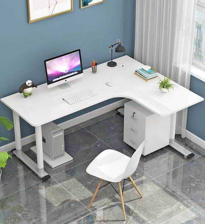 L-Shaped Modern Table Corner Computer Desk Home Office Study ...