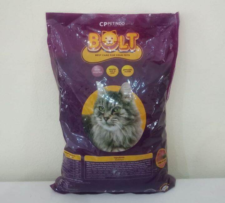 MAKANAN KUCING RASA TUNA BOLT UNGU 1 KG CAT FOOD | Lazada Indonesia