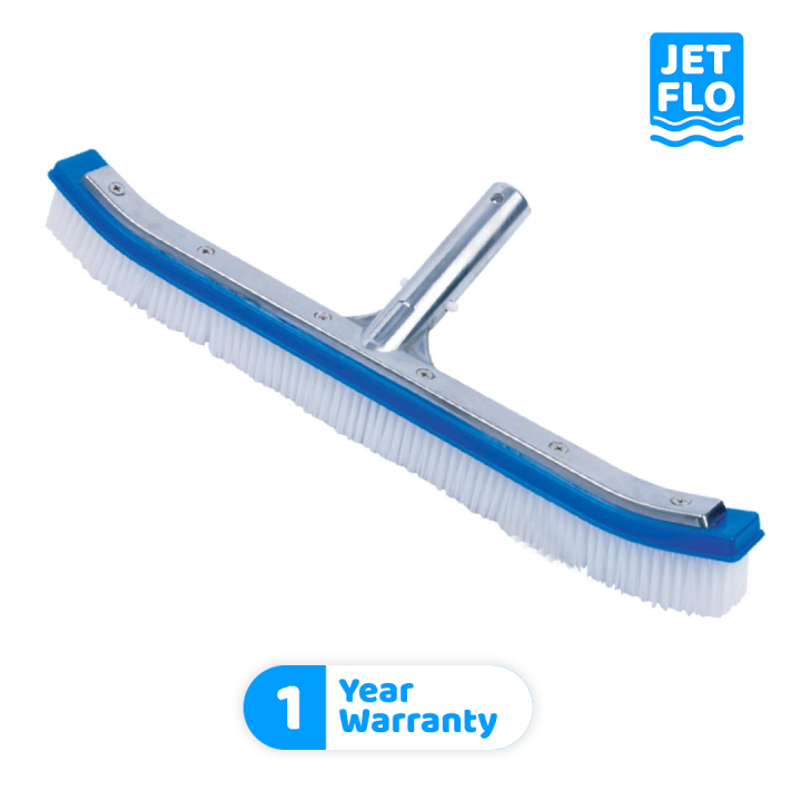 Jet-Flo Curved Pool Brush 18" with Aluminum back and handle, nylon ...