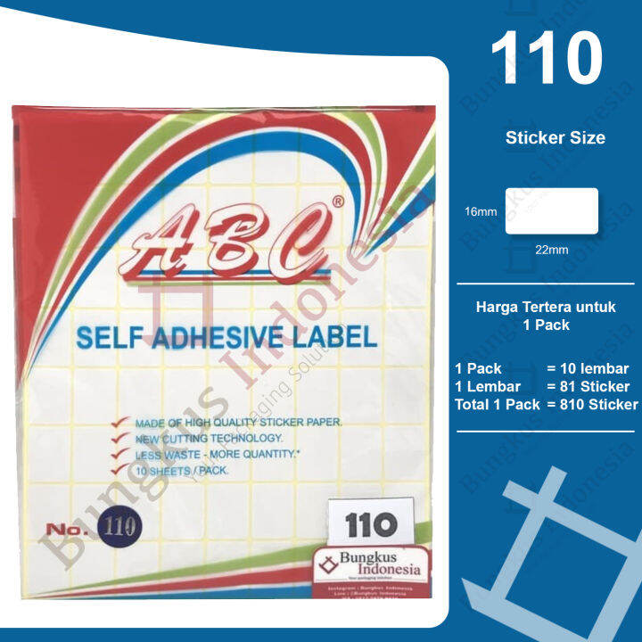 Sticker Label no.110 ABC (Self Adhesive Label) | Lazada Indonesia