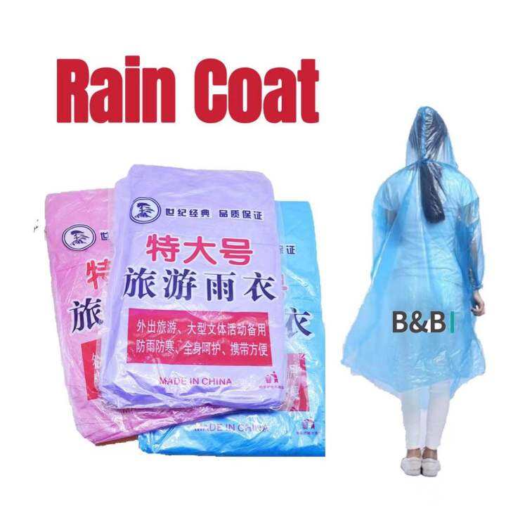 One Time Use Adult Travel Outdoor Disposable Semi Rain Coat Plastic ...