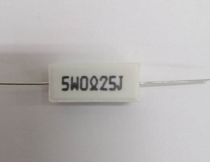 2 PCS 0.25R ±5% 5W, Axial Lead Through Hole Wirewound Cement Resistor ...