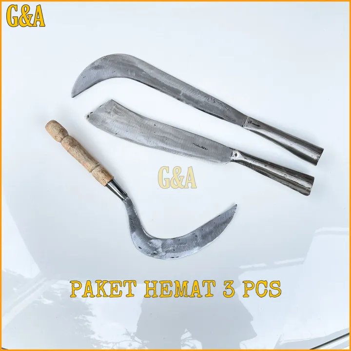 Golok Bendo Arit Sabit Paket Hemat 3 Pcs - Baja Jawa Asli Tajam | Lazada Indonesia