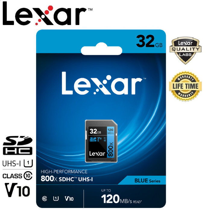 Lexar 32GB SDHC ประสิทธิภาพสูง 800x (120MB/s) | Lazada.co.th