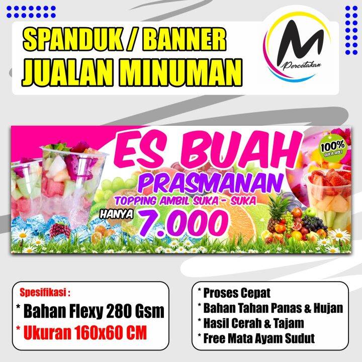 SPANDUK BANNER ES BUAH / ES CAMPUR UKURAN 160X60 CM | Lazada Indonesia