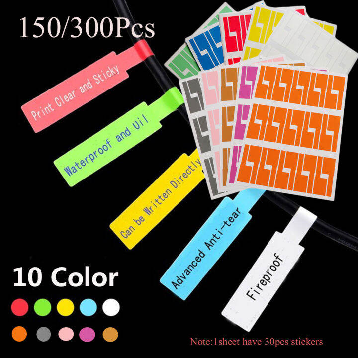 【COD & Ready Stock】150/300pcs Cable Labels Self-adhesive Cable Sticker ...