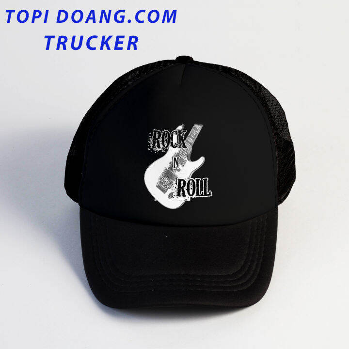 Topi Jaring Rock N Roll Gitar / Topi Keren / Rock N Roll / Topi Jaring ...