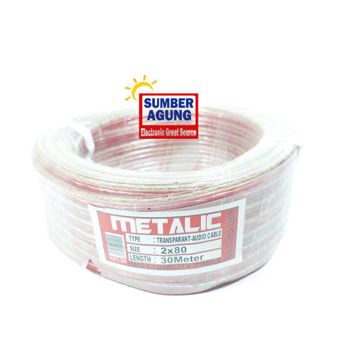 Kabel Transparan Metalic 2x80 Isi Serabut Panjang 30Meter 30M 30 Meter ...