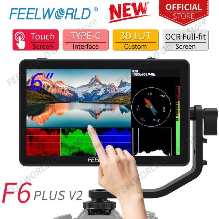FEELWORLD F6 PLUS V2 6 นิ้วกล้อง DSLR Live Monitor หน้าจอสัมผัส 3D LUT IPS FHD 1920x1080 ระบบ ...