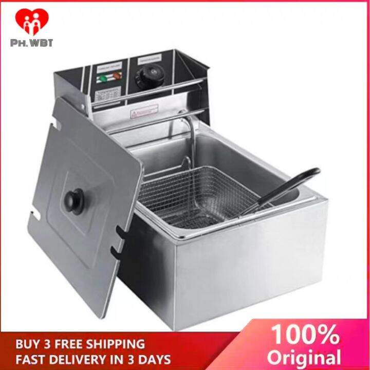 Heavy Duty Electric Deep Frying 6L 220W Large Capacity Kitchen Frying ...