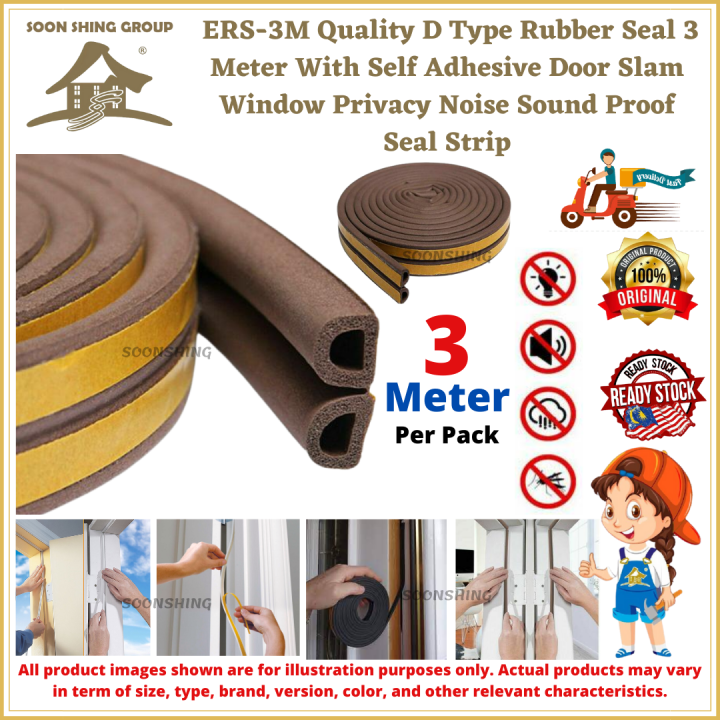 3M Quality Rubber Seal 3 Meter With Self Adhesive Door Slam Window ...