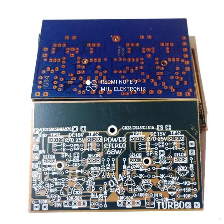 PCB Power Amplifier Stereo 68Watt Final TIP31 dan TIP32 Tegangan CT ...
