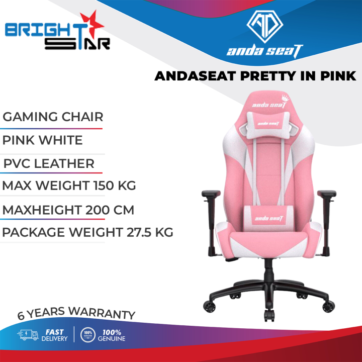 Anda Seat PRETTY IN PINK Gaming Chair White & Pink | Lazada