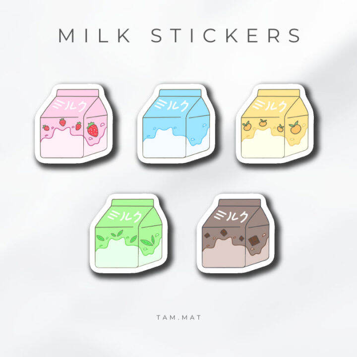 Milk Sticker, sticker lucu, kawaii sticker, sticker lucu | Lazada Indonesia