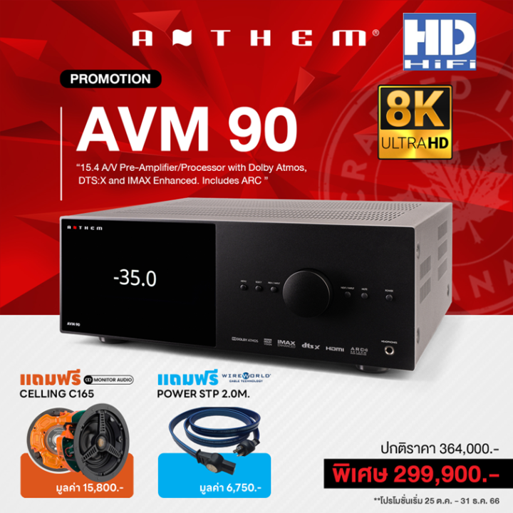 Anthem AVM90 A/V Pre-Amplifier/Processor 15.4 CH | Lazada.co.th