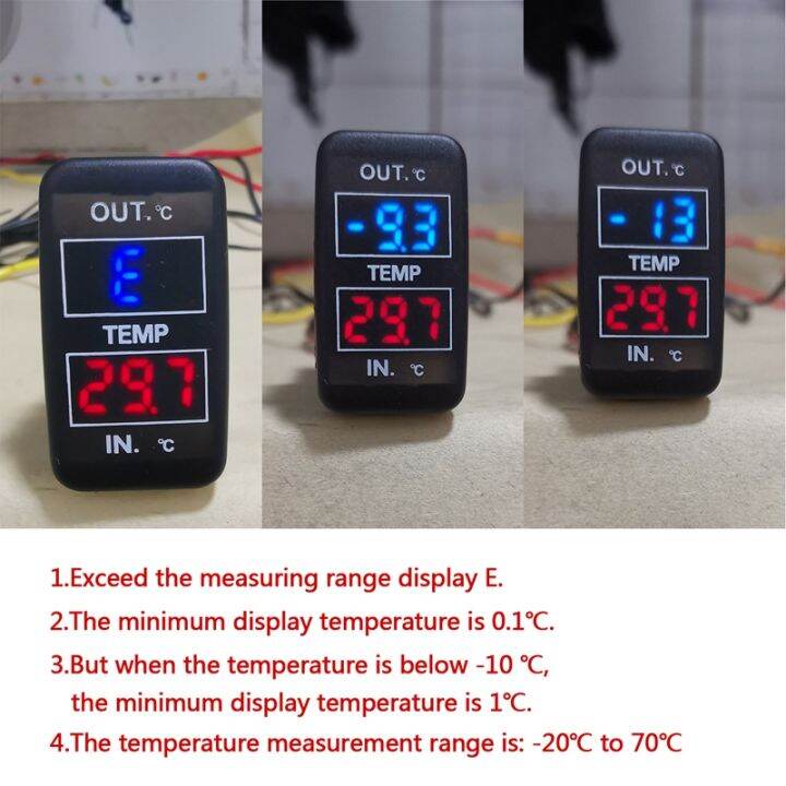 Car Interior and Exterior Temperature Display Dual Temperature Sensor ...