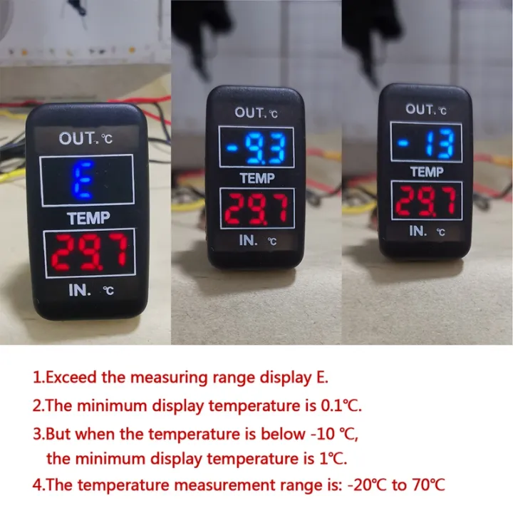 Car Interior and Exterior Temperature Display Dual Temperature Sensor ...