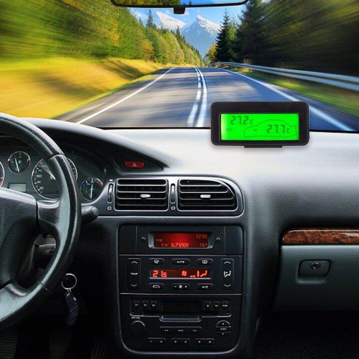 New Car Inside Outside Thermometer Mini Digital Car LCD Display Indoor ...