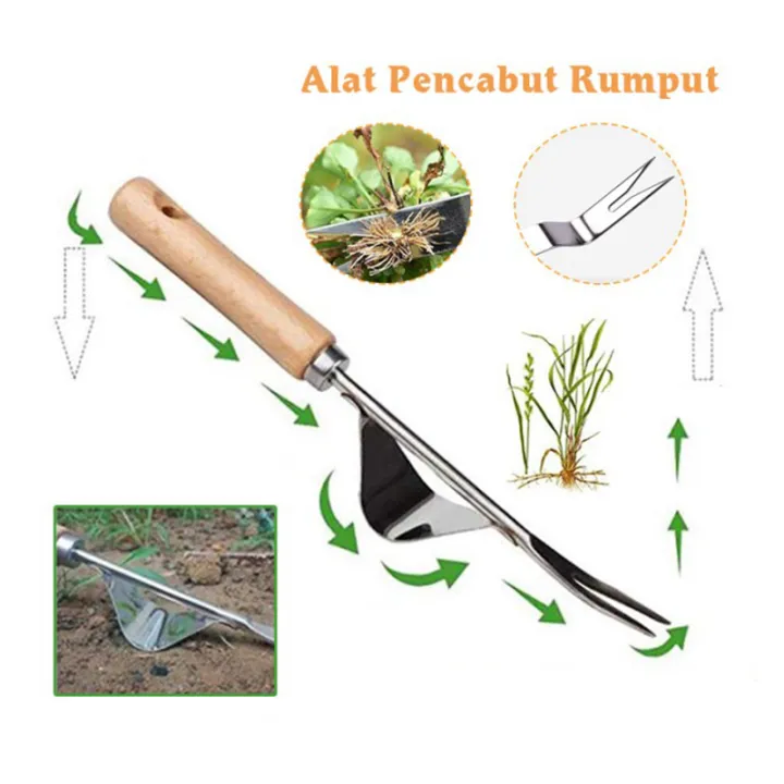 Alat Pencabut Rumput Liar 31cm Stainless Akar Tanaman Weed Extractor ...