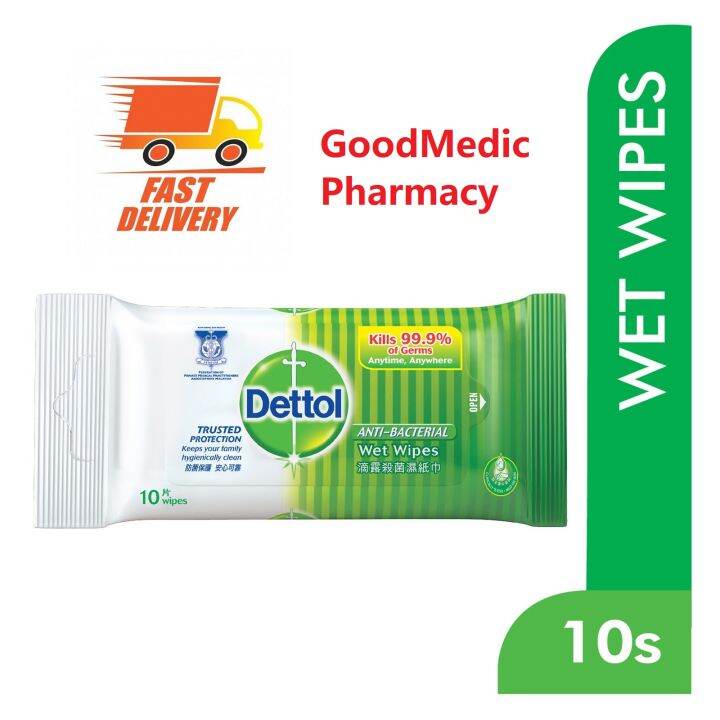 [READY STOCK] Dettol Antibacterial Wet Wipes Wet Tissue 10s Kills 99.9% ...
