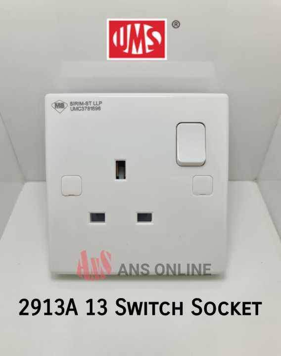UMS 13A S/S/O 2913A Socket Outlet soket plug | Lazada