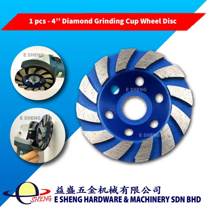 Blue 4’’ Concrete Diamond Grinding Cup Wheel Disc Grinder Concrete for ...
