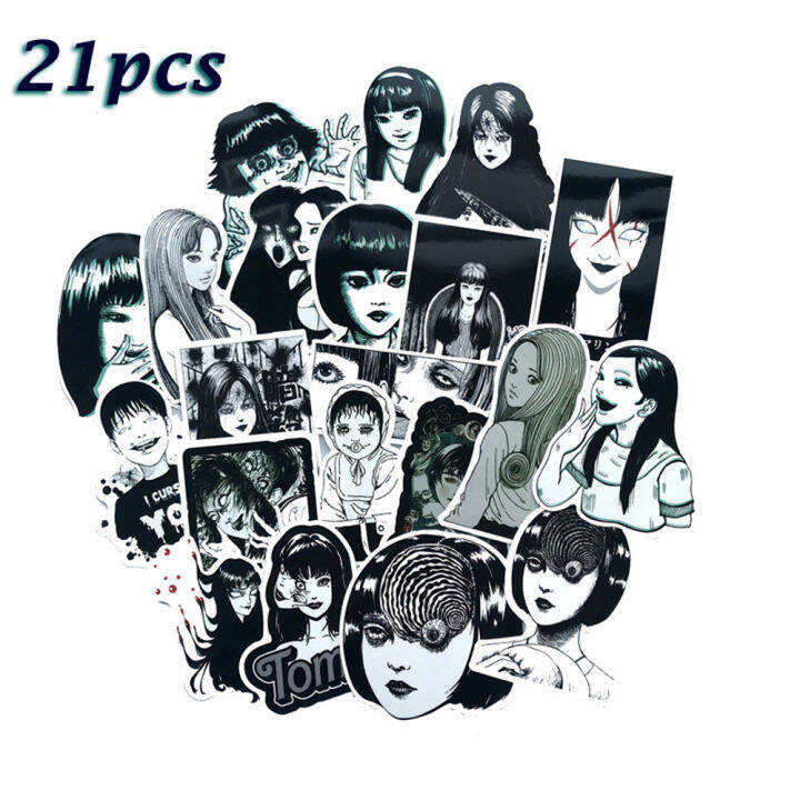 AI XI Waterproof Funny Junji Ito Suitcase Decoration Skateboard Horror ...