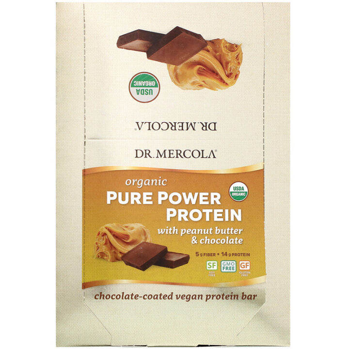 [PRE-ORDER] DR. MERCOLA ORGANIC PURE POWER PROTEIN BAR PEANUT BUTTER ...