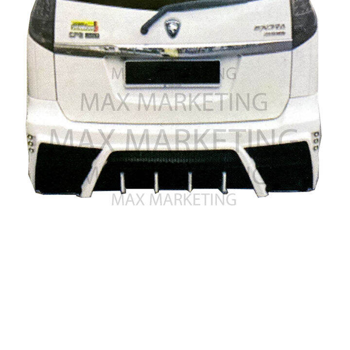 LL8278 (FIBER) PROTON EXORA BLACK PEARL REAR BUMPER (FIBER GLASS)SKIRT ...