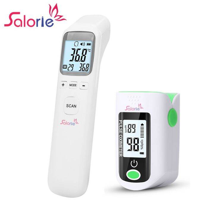 Salorie Finger Pulse Oximeter SPO2 PR Monitor and Infrared Ear Forehead ...