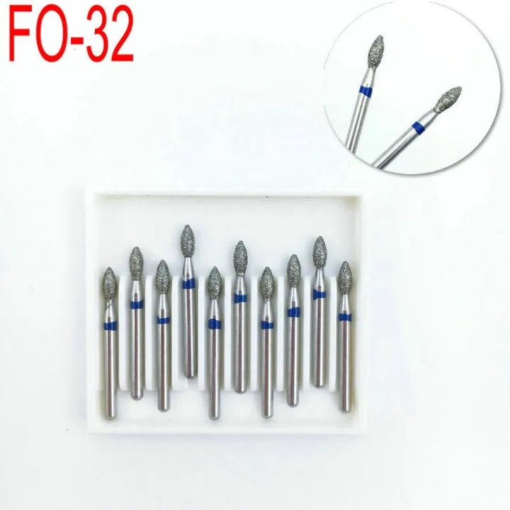 Dental Burs 1.6mm FO-32 Dental Diamond FG High Speed Burs for Polishing ...