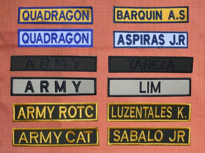 MADE TO ORDER NAME CLOTH ARMY ROTC WITH VELCRO (PAIR) WITH SURNAME | Lazada PH