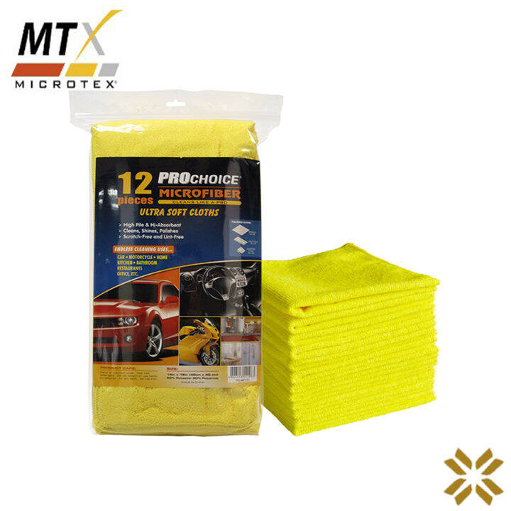 Microtex Prochoice Microfiber Ultra Soft Cloth (Yellow) x 12pcs 16" x ...