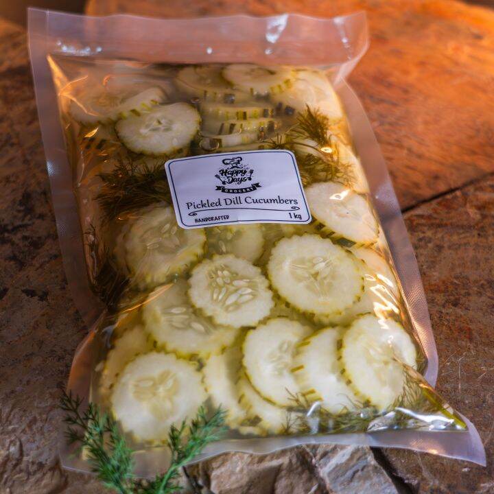 Pickled Dill Cucumbers 1kg, Dry wt. 500g, แตงกวาดองทำเอง 1 กิโลกรัม ...