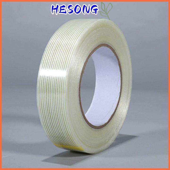 HESONG Heavy Duty Filament Strapping Tape 1inx55yds with High Adhesion Transparent Tape ...
