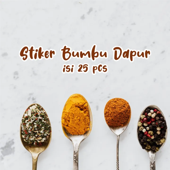stiker label nama bumbu dapur cutting stiker isi 25 pcs | Lazada Indonesia