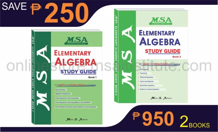 Elementary Algebra Study Guide Books Set (Authentic / Brand New ...