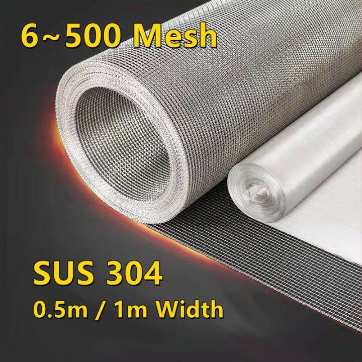 6 500 Mesh 304 Stainless Steel Woven Wire Mesh Filtration Screen Mesh ...