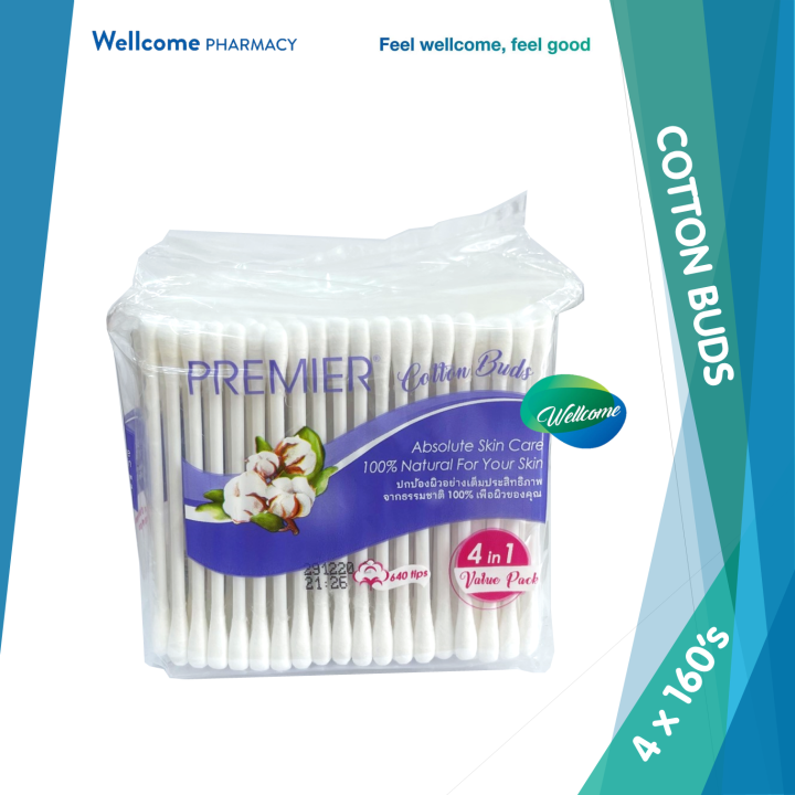 Premier Cotton Buds - 640's (160 tips x 4 packets) | Lazada