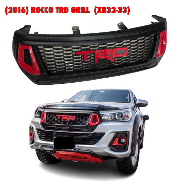 CPA Car Front Bumper Hood Grille Cover Fit for 2016 Toyota Hilux Revo Rocco TRD Grill Matte ...