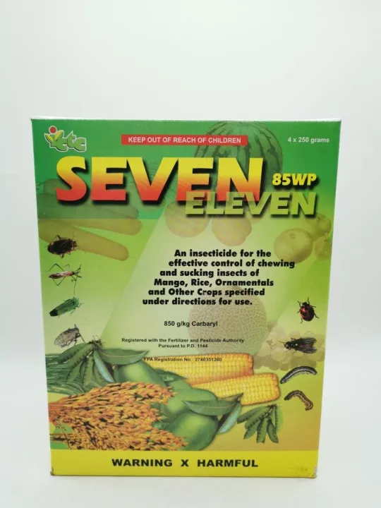 SEVEN ELEVEN 85 CARBARYL INSECTICIDE like SEVIN 4 X 250G BOX | Lazada PH