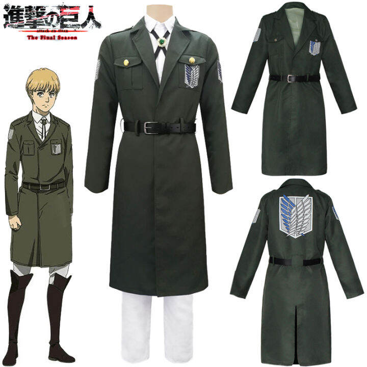 【Gift Tie + Belt】Attack on Titan Cosplay Costume Green Cloak ...