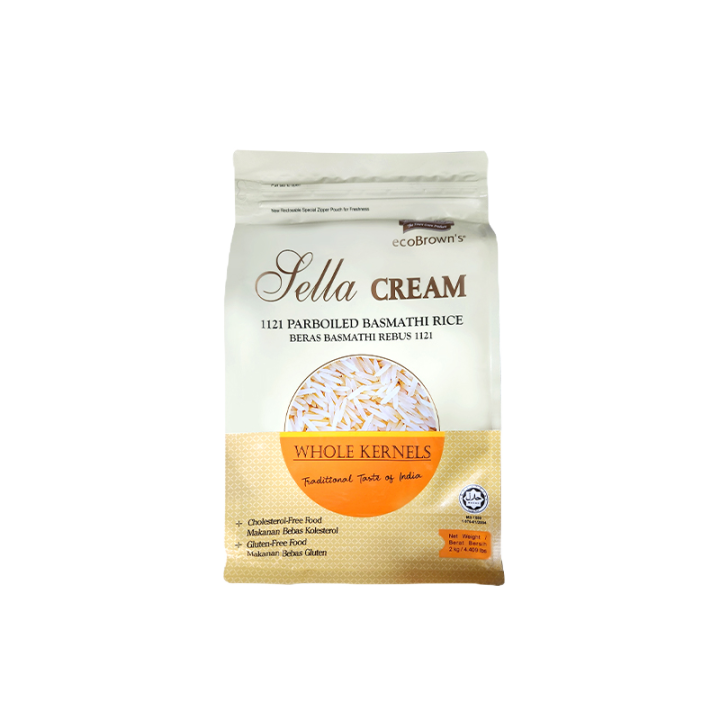 Ecobrown's Sella Cream Basmathi Rice (Parboiled) 2kg | Lazada