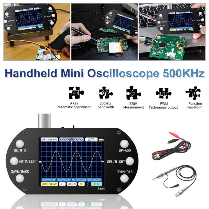 [Free Ship] Handheld Mini Oscilloscope 500KHz Bandwidth 2.5MHz Sample ...