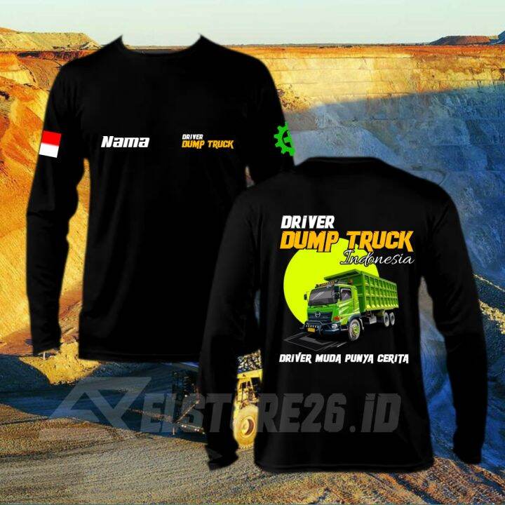 TSHIRT Kaos Distro pria DRIVER DUMPTRUCK OVERSIZE,Gratis tambah nama, ganti tulisan/logo sendiri ...