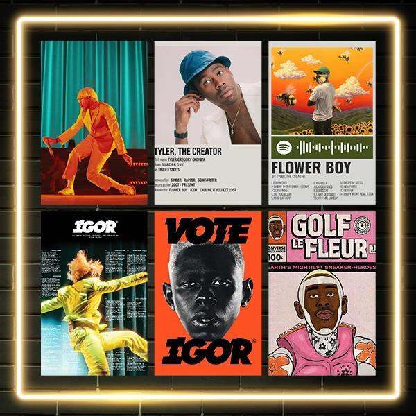 Tyler The Creator Coated Aesthetic Retro Poster Minimalist Vintage Room ...