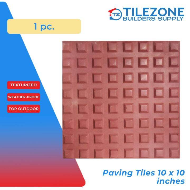 Tilezone Sustainable Outdoor Paving Tiles 10x10 inches 2 cm thickness Eco-Friendly Outdoor ...