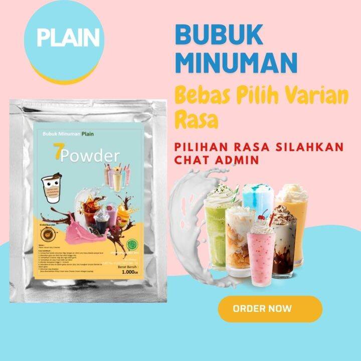 PLAIN Bubuk Minuman Rasa 1kg - Serbuk Minuman Es Boba Jualan Kekinian ...